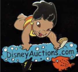 Lilo feeding Pudge the fish with DA logo - Lilo & Stitch | Pin & Pop