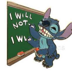 Stitch at chalkboard - Back to school 2007 | Pin & Pop