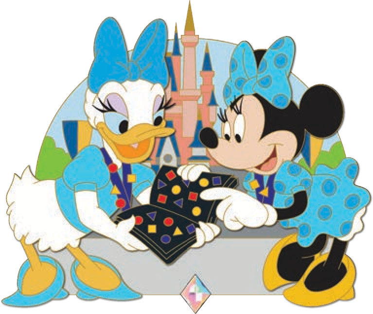 100003 - Minnie and Daisy Looking Through Pin Book - Disney Pin Trader ...