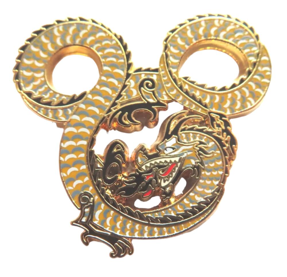 101867 - Gold on Gold - Fire Breathing Dragons - Mickey Icons - Hong ...