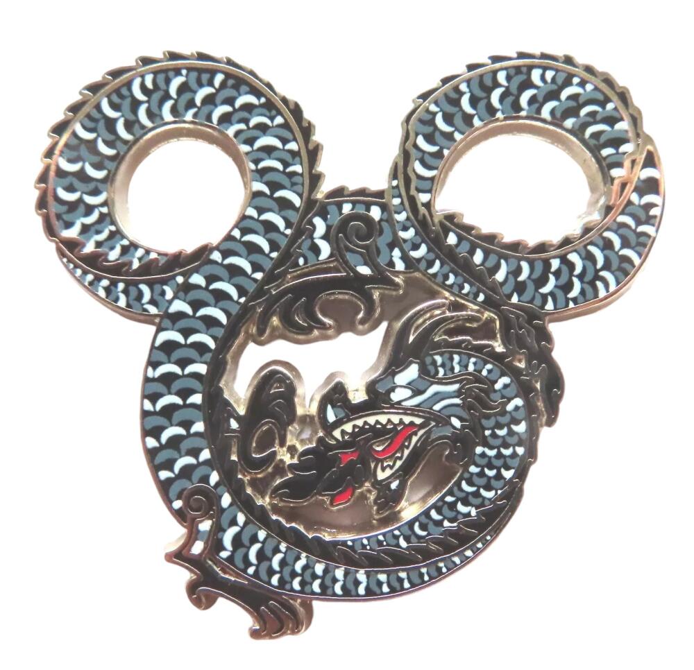 101872 - Black on Silver - Fire Breathing Dragons - Mickey Icons - Walt ...