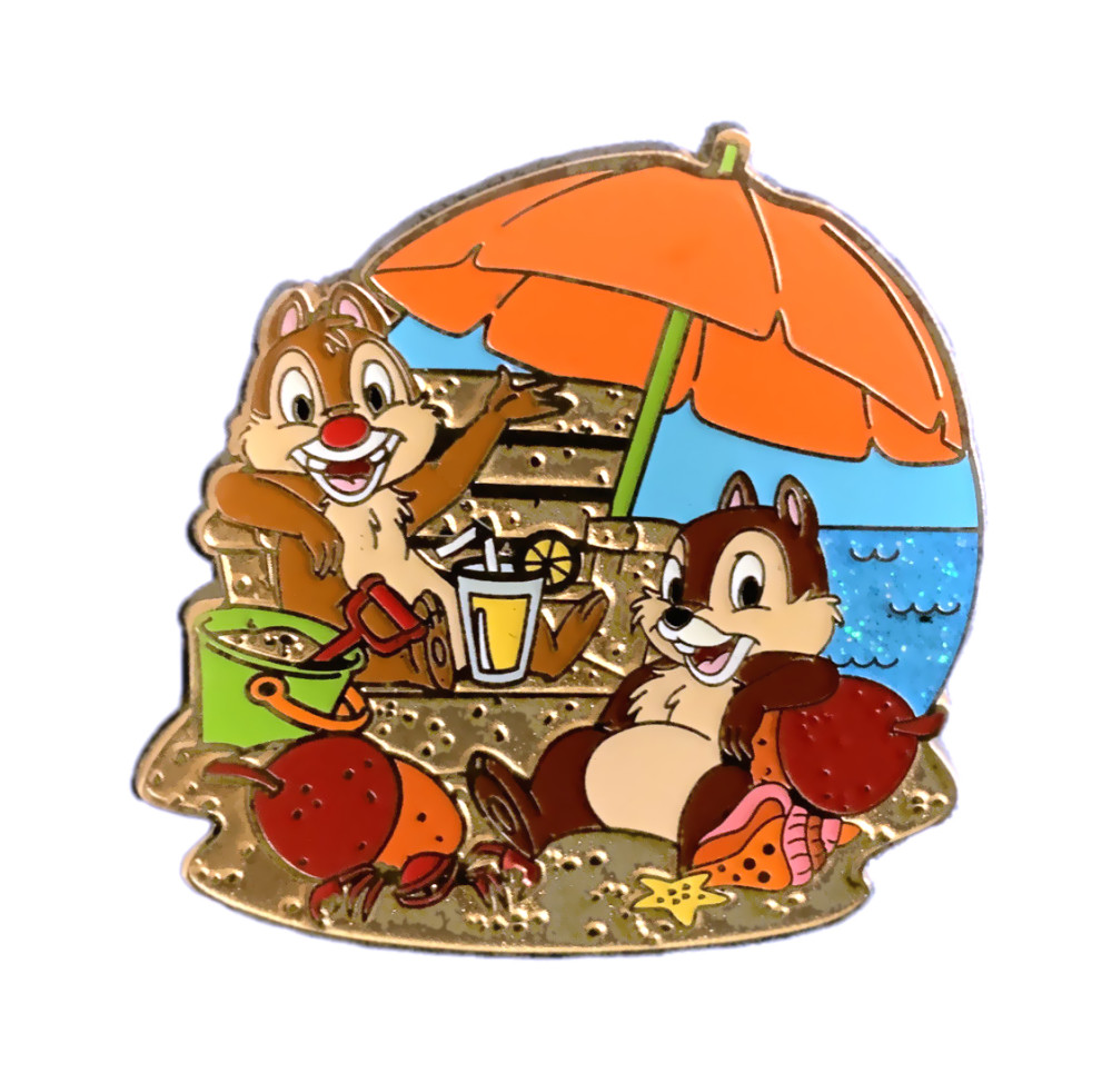 30450 - Chip and Dale Under an Orange Umbrella - At the Beach - Hong ...