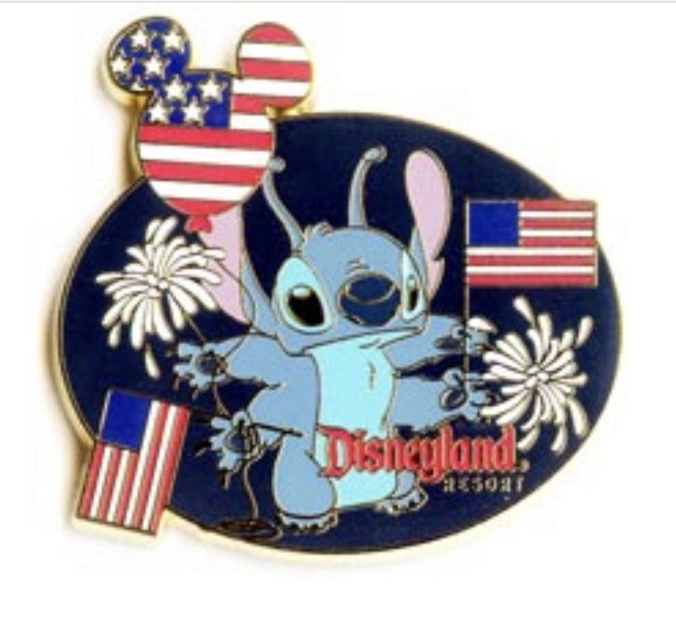 47406 - Stitch - Fourth of July with flags and fireworks - 4th of July ...