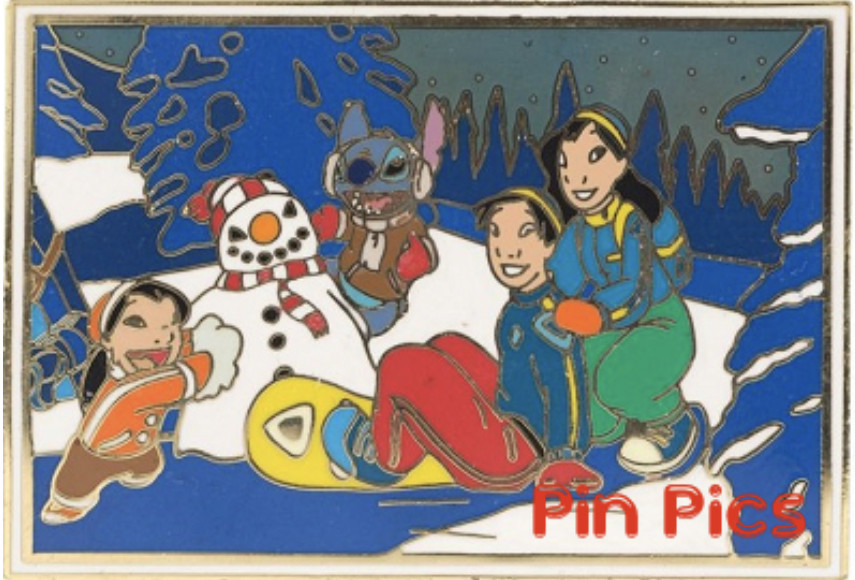Stitch - Post Card #3 - Winter Scene - Stitch Postcard | Pin & Pop