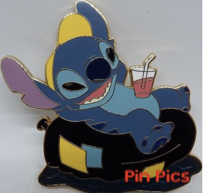 Stitch floating in inner tube - Summer Vacation Stitch Set | Pin & Pop