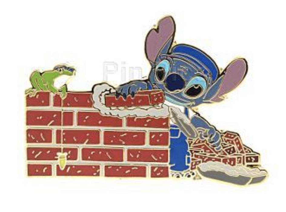Stitch laying bricks - Stitch Working Around the House | Pin & Pop