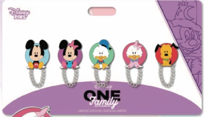 53739 - Mickey and Friends Chained Pin Set - Full Set - 2022 One Family ...