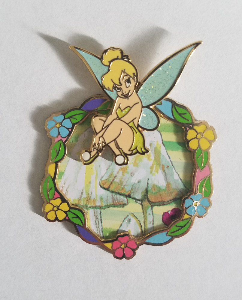 57152 - Tinker Bell with Round Floral Frame and Mushrooms - Spring ...
