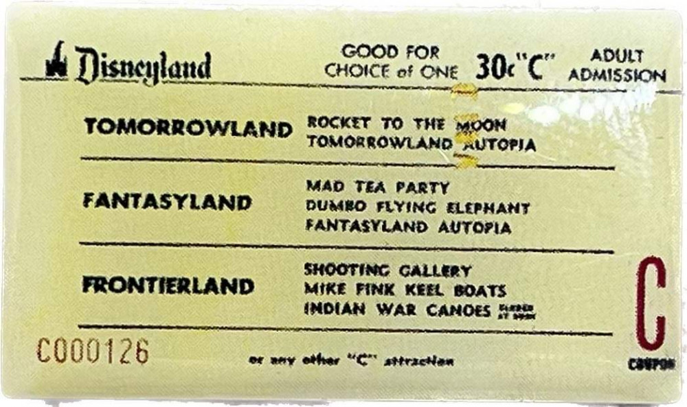 59482 - Disneyland Ticket Book Pin Set - C Ticket ONLY - Passholder ...