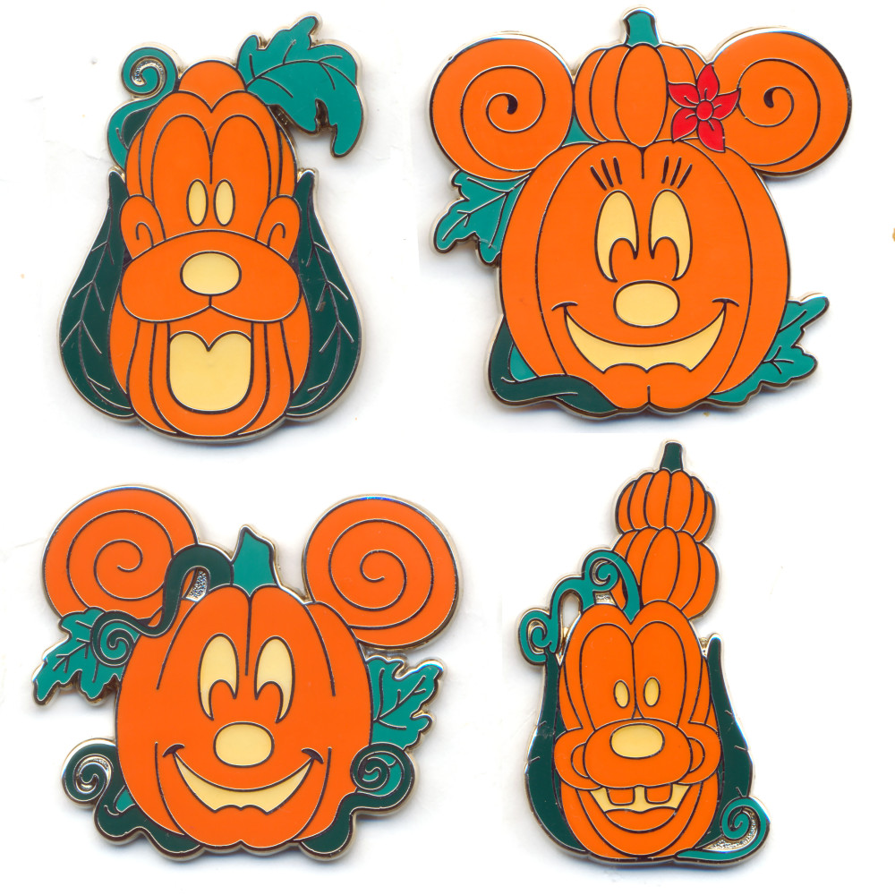 62723 - 4 Pin Pumpkin Boxed Set - Mickey, Minnie, Pluto and Goofy ...