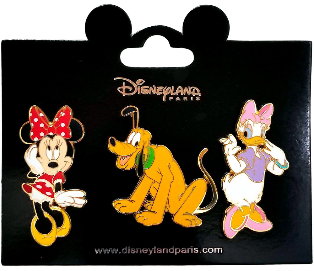 63590 - Minnie, Daisy, and Pluto 3 Pin Set - Full Set - Minnie, Daisy ...