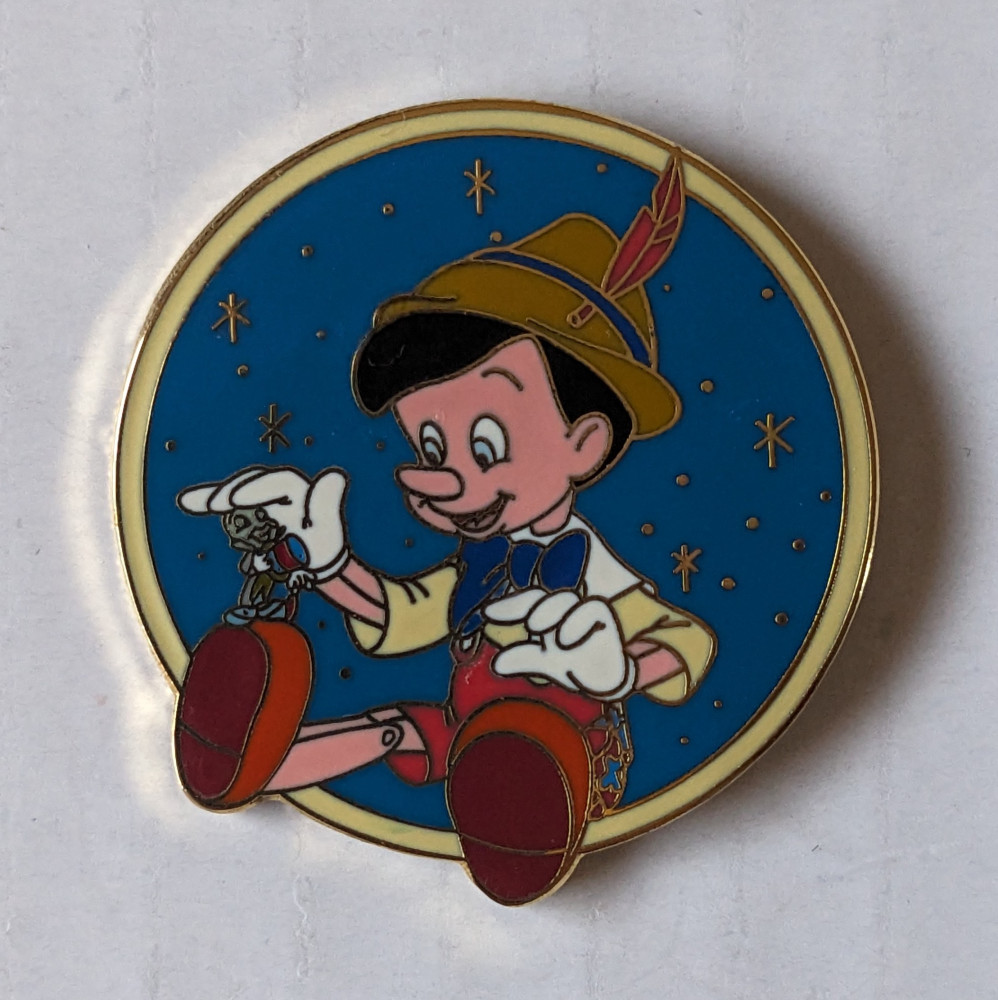 65024 - Pinocchio Sitting with Jiminy Cricket - Blue and Yellow Star ...