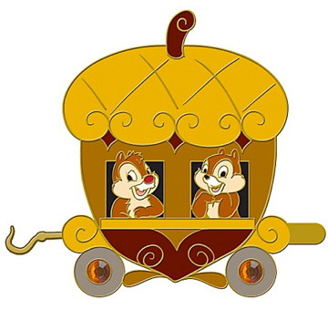 66768 - Chip & Dale - D23 Train Pin Set - Disney Fan Club Disney Pin