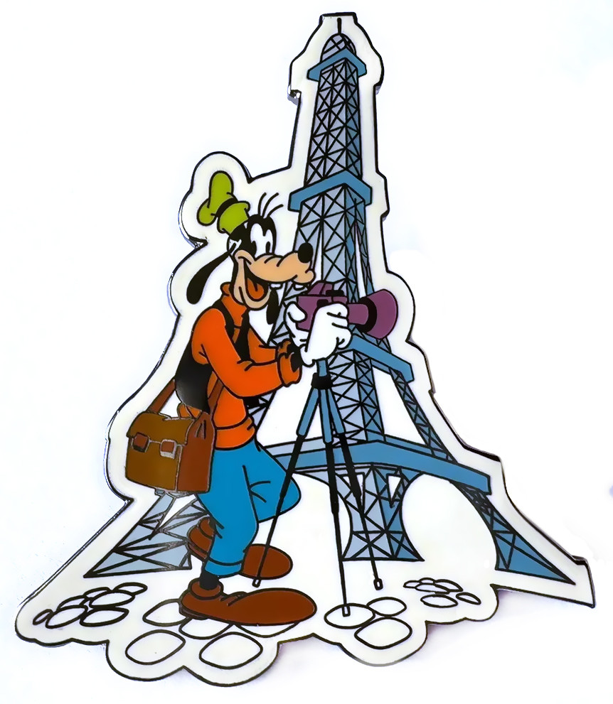 66974 - Goofy with Camera - Eiffel Tower - Paris landmarks - Disneyland ...