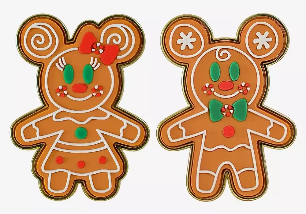 68258 - Mickey & Minnie Mouse Gingerbread Pin Set - Boxlunch - Holiday ...