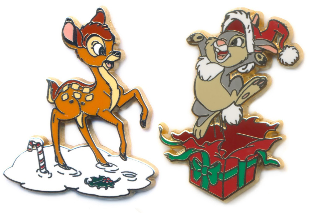 69035 - Bambi in the Snow and Thumper Popping out of a Present - Bambi ...