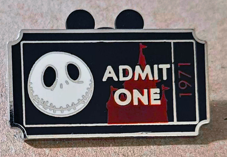 70007 - Jack Skellington - Admit One Ticket 1971 - Walt Disney World ...
