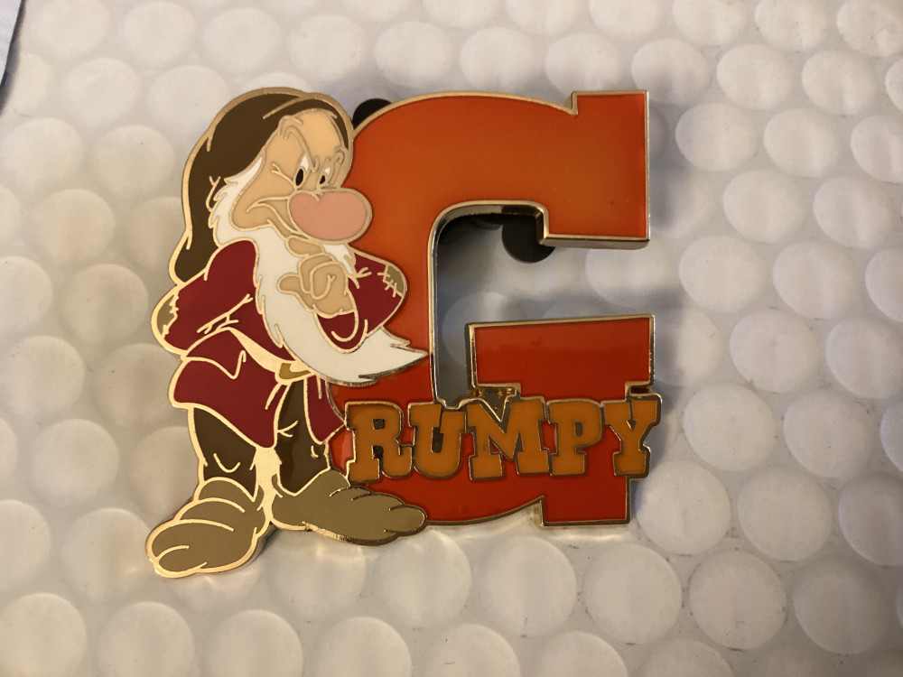 71296 - Grumpy. Letter G - Disney Store US Disney Pin