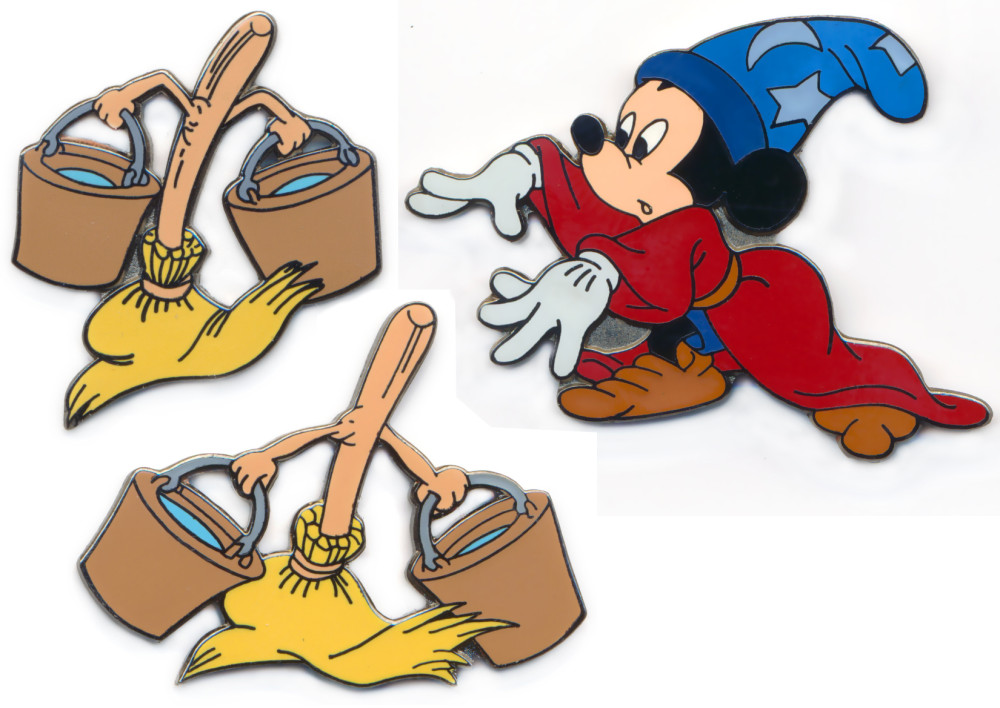 71813 - Mickey Mouse and 2 Brooms - Sorcerer's Apprentice 3 Pin Boxed ...
