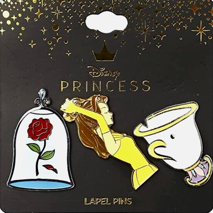 72557 - Beauty and the Beast 3 pin set - Belle - Bioworld - Misc ...