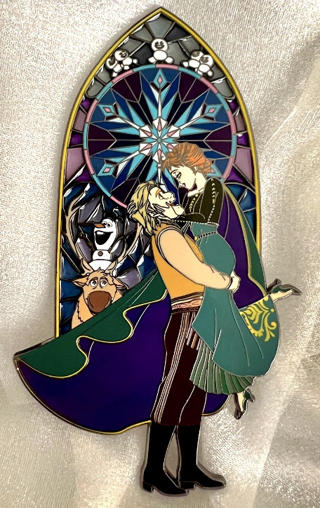 73267 - Holding On Tight To You - Anna & Kristoff - Fantasy Pin: Storybook Stained Glass Series ...