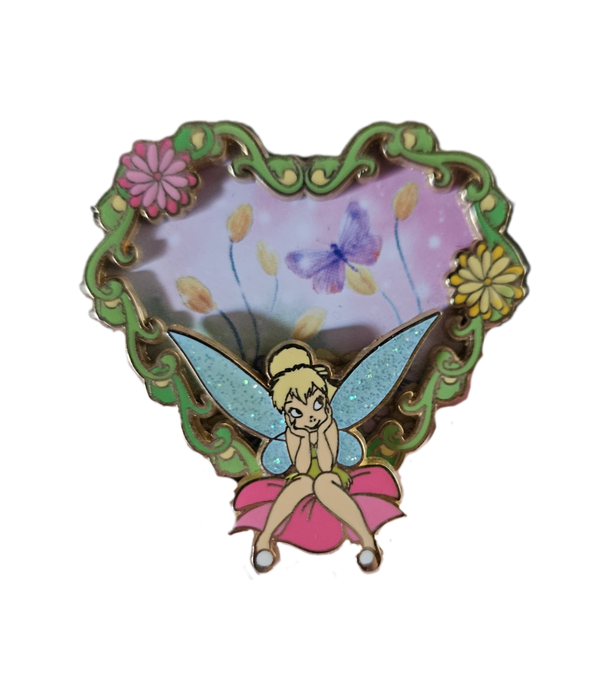 76587 - Tinker Bell - Heart Frame - Tinker Bell Watercolor Background