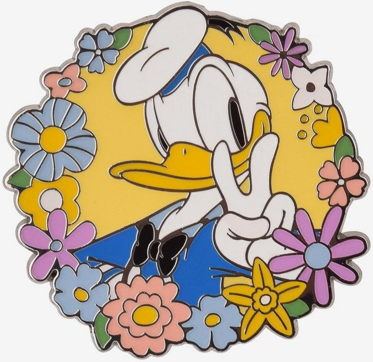 76942 - Donald Duck Flashing Peace Sign on Flower Border - Boxlunch ...