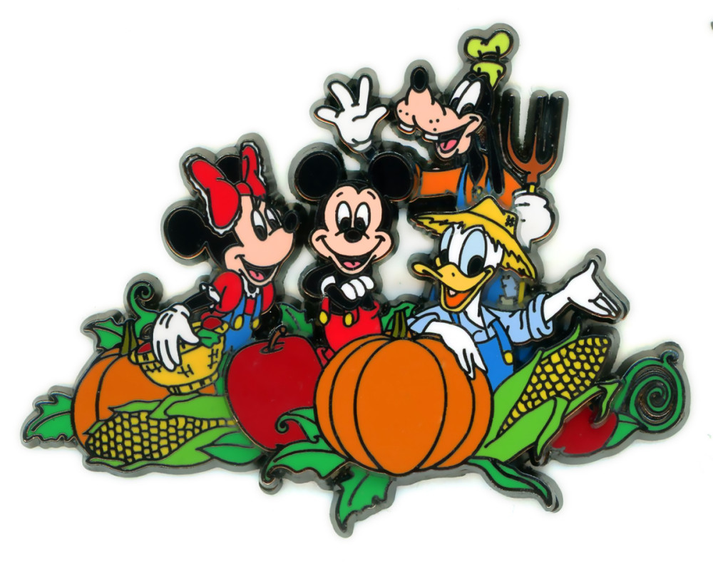 78552 - Mickey, Minnie, Donald, and Goofy with Pumpkins and Corn - Fall ...