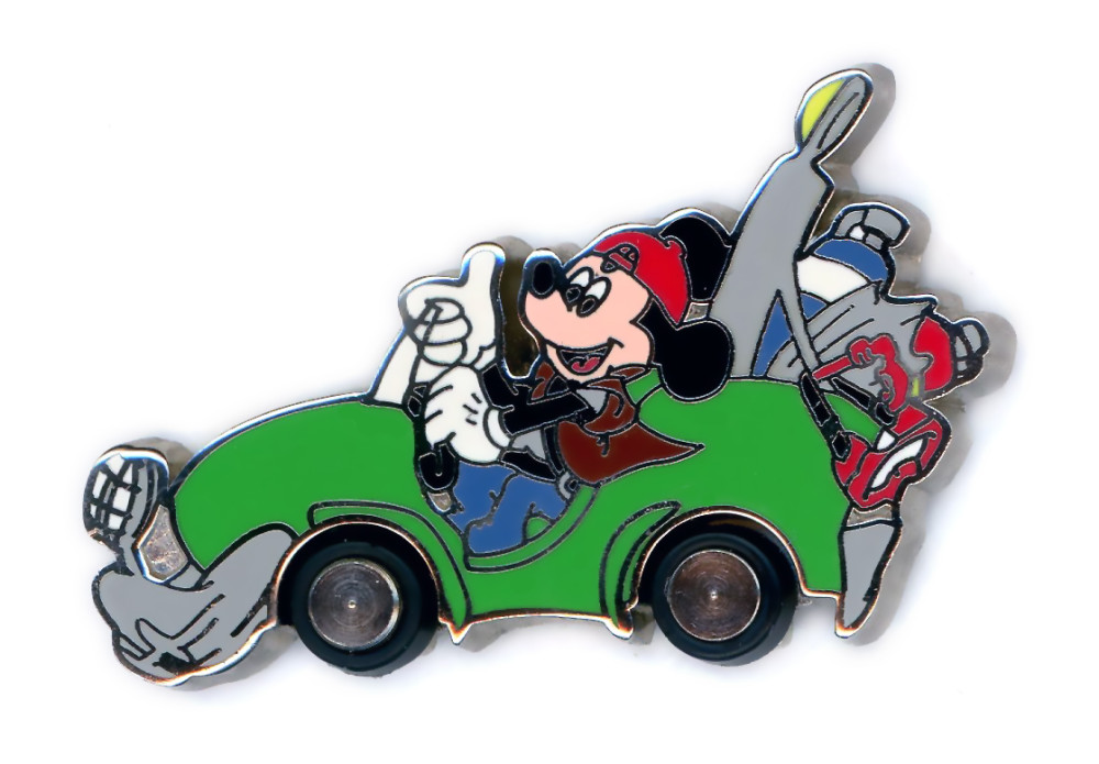 78719 - Mickey Mouse in a Packed Green Car With Rubber Wheels ...