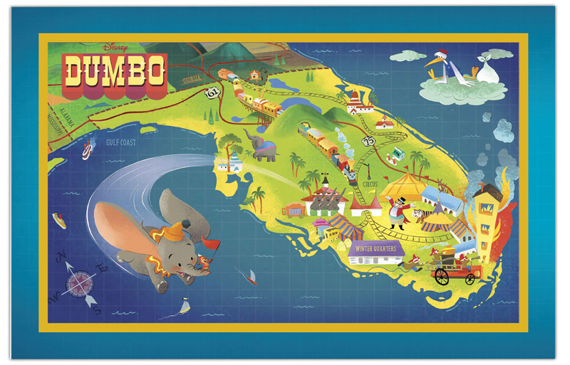 82347 - Dumbo Map Set - Full Set - D23 Expo 2024: Disney Maps ...