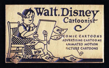 84412 - Walt Disney Cartoonist - Walt's Business Card - Walt Disney ...