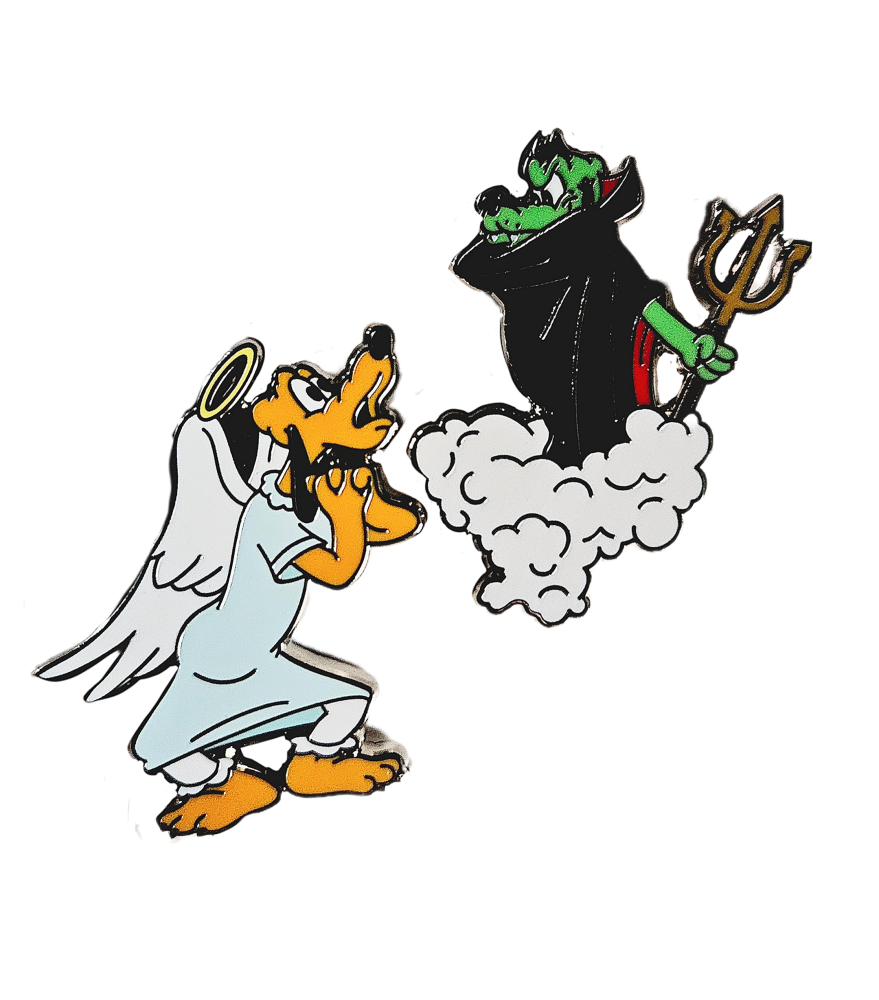 84979 - Pluto Angel/Devil 2 Pin set - Mickey and Friends