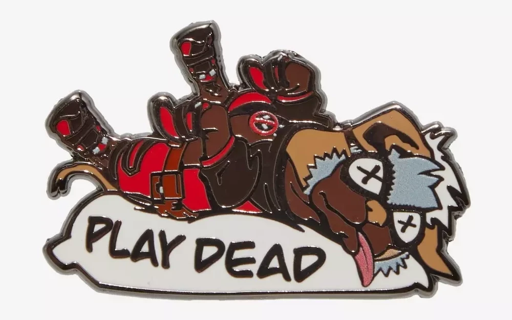 85877 - Marvel Deadpool & Wolverine Dogpool Play Dead Enamel Pin ...