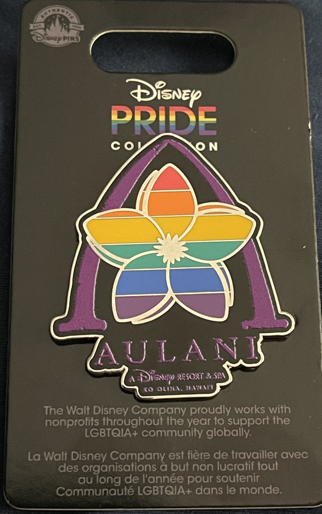 86441 - Pride Collection - Rainbow plumeria centered in Aulani logo ...