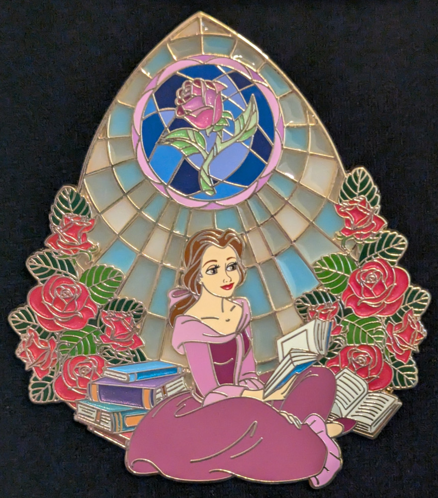 86700 - Belle with Book - Stained Glass - Fantasy Pin Series - Fantasy Unlicensed Disney Pin