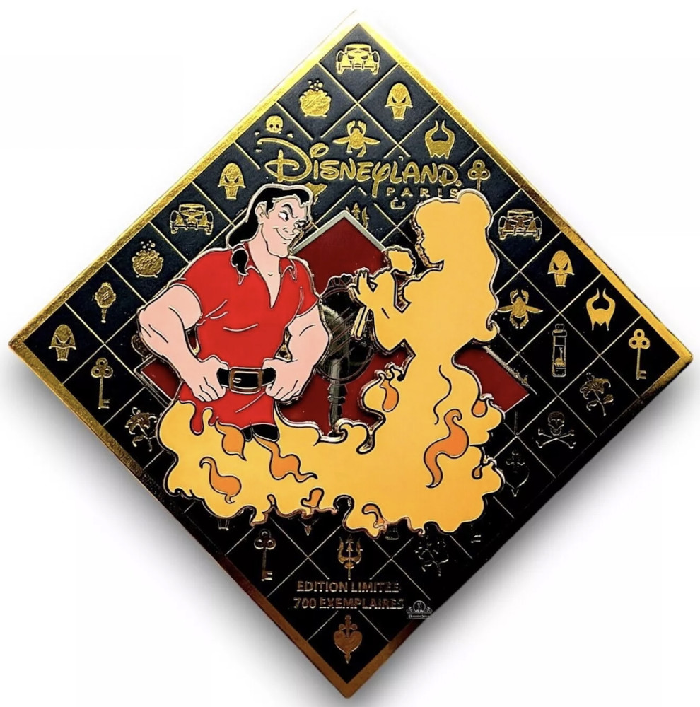 88648 - Gaston and Belle - Villain with Hero Silhouette - Disneyland ...