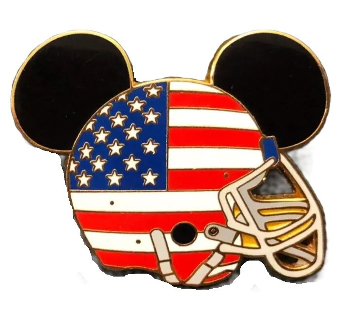 89688 - Football Helmet - Flag - Mickey Icon - Disneyland Resort Disney Pin
