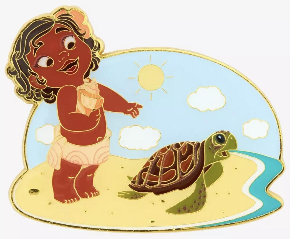 90013 - Baby Moana and Turtle - BoxLunch - Disney - Loungefly Disney Pin