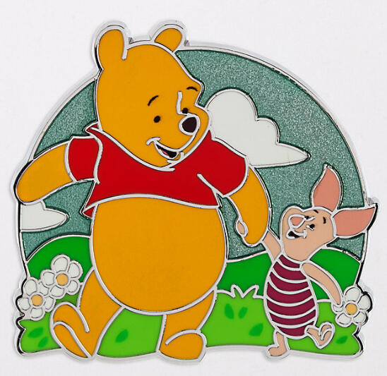 90887 - Winnie the Pooh & Piglet Holding Hands Pin - Winnie the Pooh