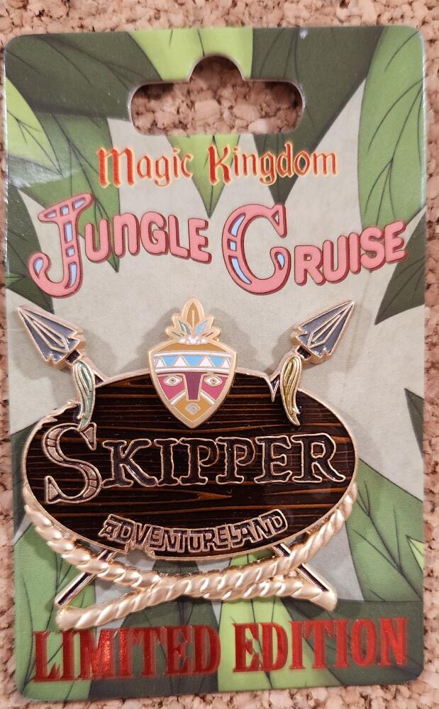 99378 - Skipper Name Tag with mask and spears - Jungle Cruise 45th ...