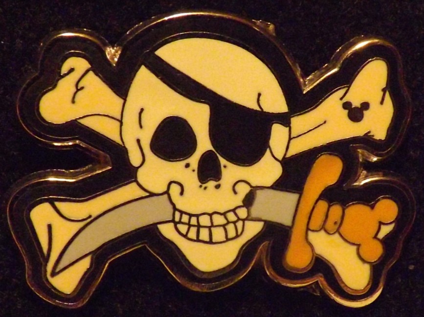 12402 - Skull & Crossbones - 2007 Hidden Mickey - Pirate Collection ...