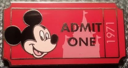 26194 - Mickey Mouse - Admit One Ticket 1971 - Walt Disney World Disney Pin