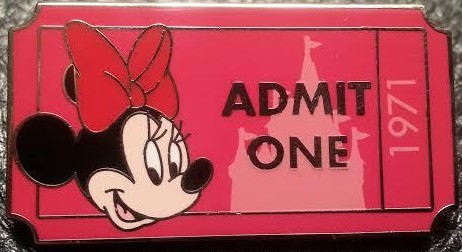 26195 - Minnie Mouse - Admit One Ticket 1971 - Walt Disney World Disney Pin
