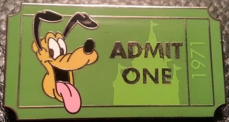 26196 - Pluto - Admit One Ticket 1971 - Walt Disney World Disney Pin