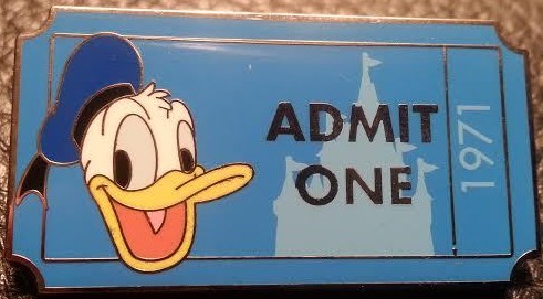 26198 - Donald Duck - Admit One Ticket 1971 - Walt Disney World Disney Pin