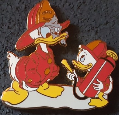 Donald Duck firefighter w/ Huey - Fire Fighter | Pin & Pop