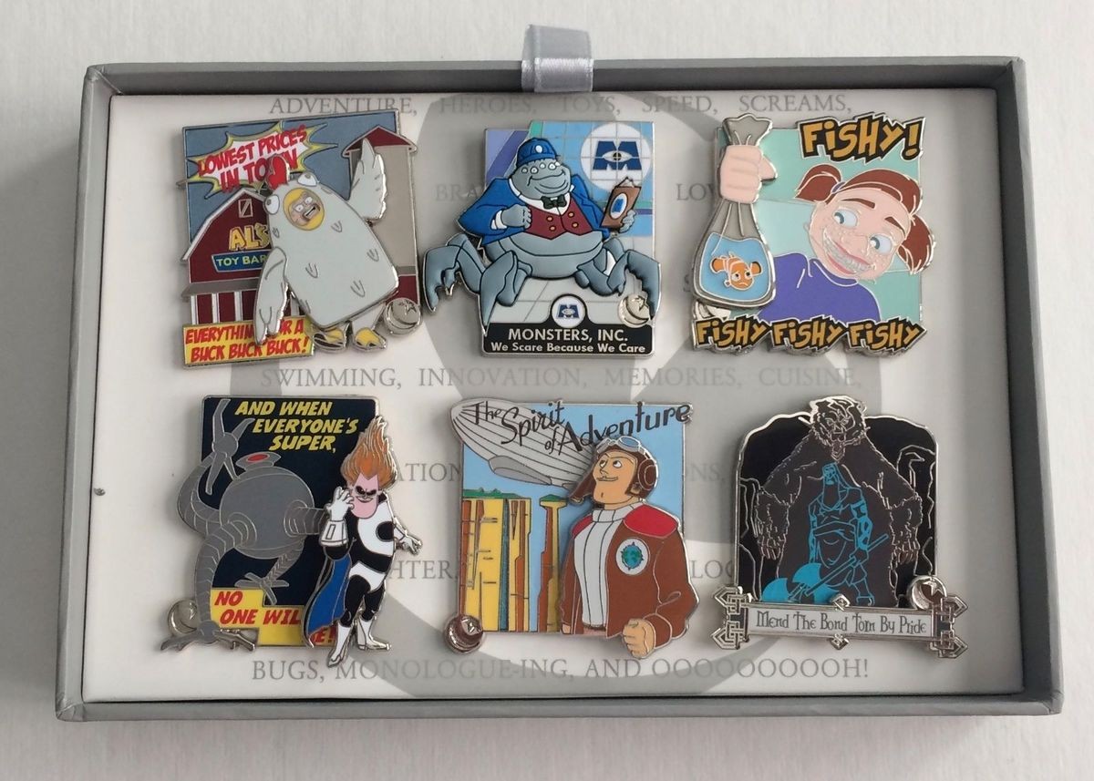 5886 - Pixar Villains 6-pin Box Set - Pixar Party 2016 - Walt Disney ...
