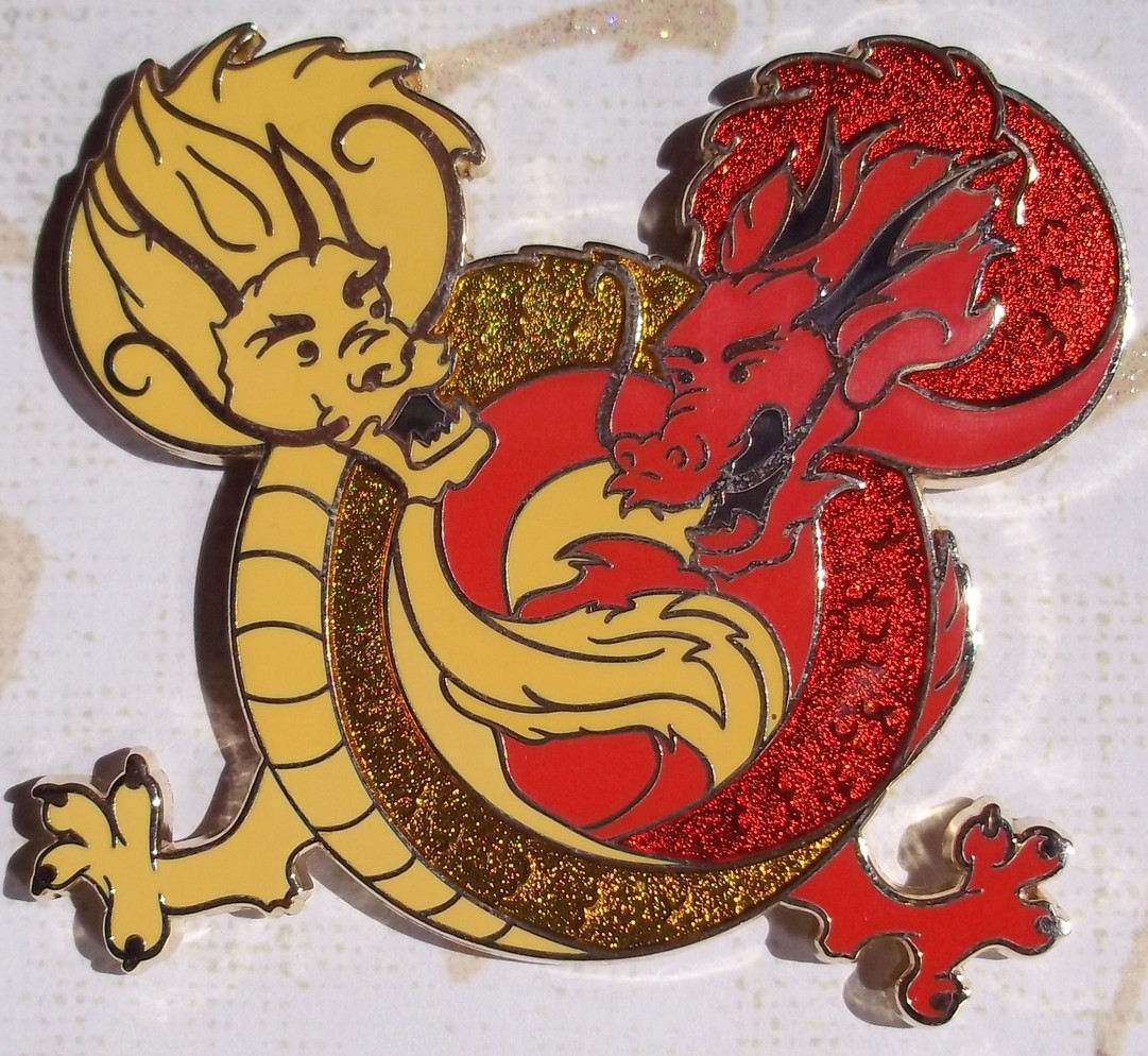 4108 - Mickey Mouse Dragon Icon - Ink Art - Disney Store US Disney Pin