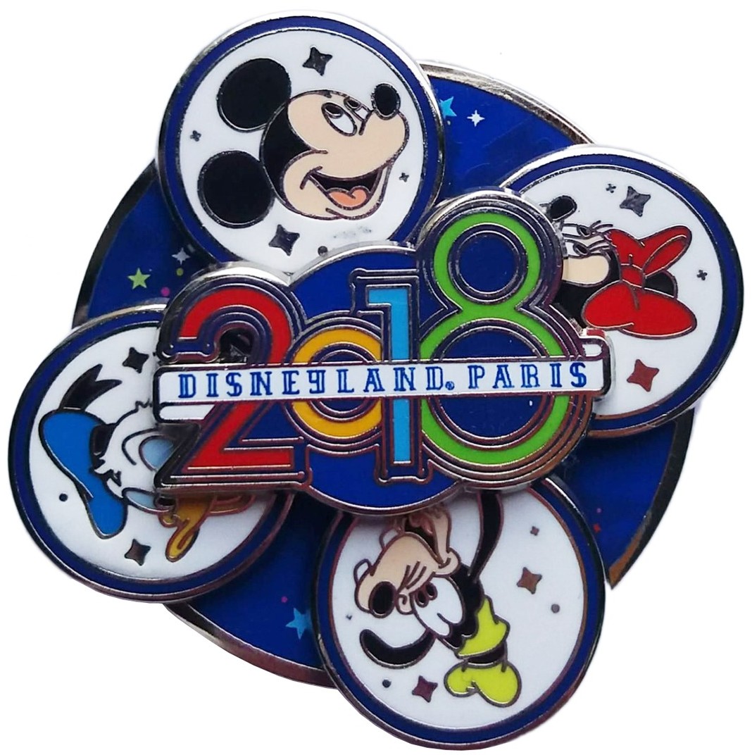 4828 - Disneyland Paris 2018 Character Spinner - 2018 Dated Year Pins ...