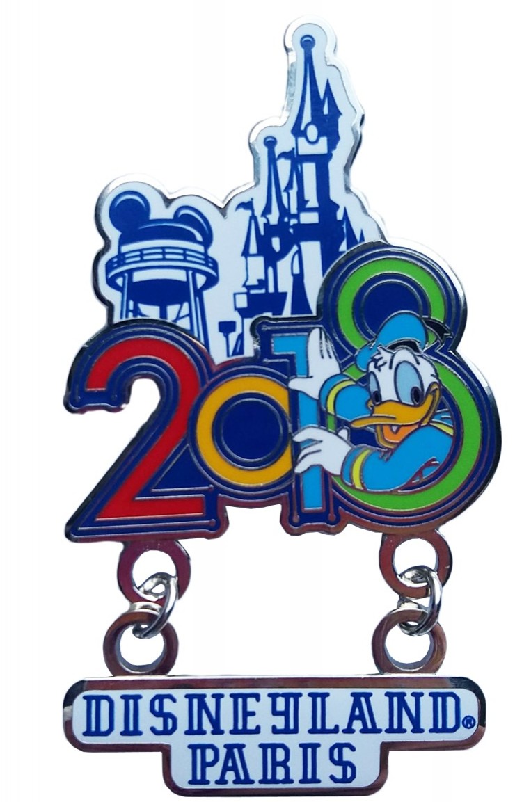 4829 - Donald Duck and Park Icons Dangle - 2018 Dated Year Pins ...